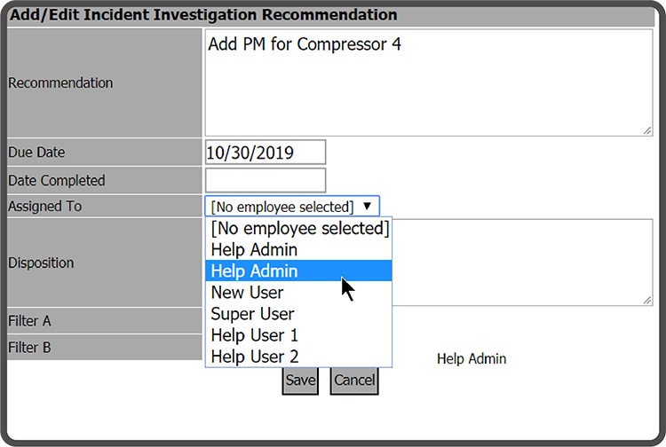 Assign Incident Investigation Recommendations
