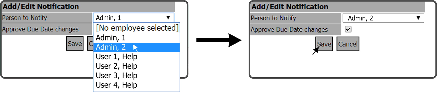 Edit What-If Checklist Due Date Change Approval Notifications